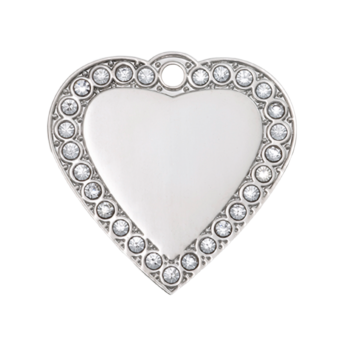 Silver Heart Pet Tag with Swarovski Crystals – Pet-Tags.com.au